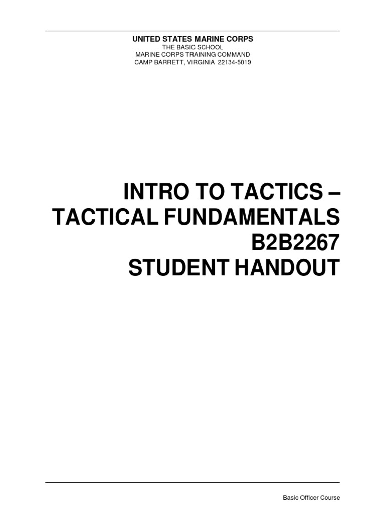 Intro To Tactics - Tactical Fundamentals B2B2267 Student Handout | PDF ...
