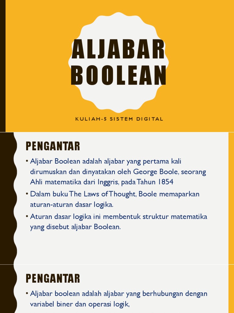Aturan dan Fungsi Aljabar Boolean | PDF