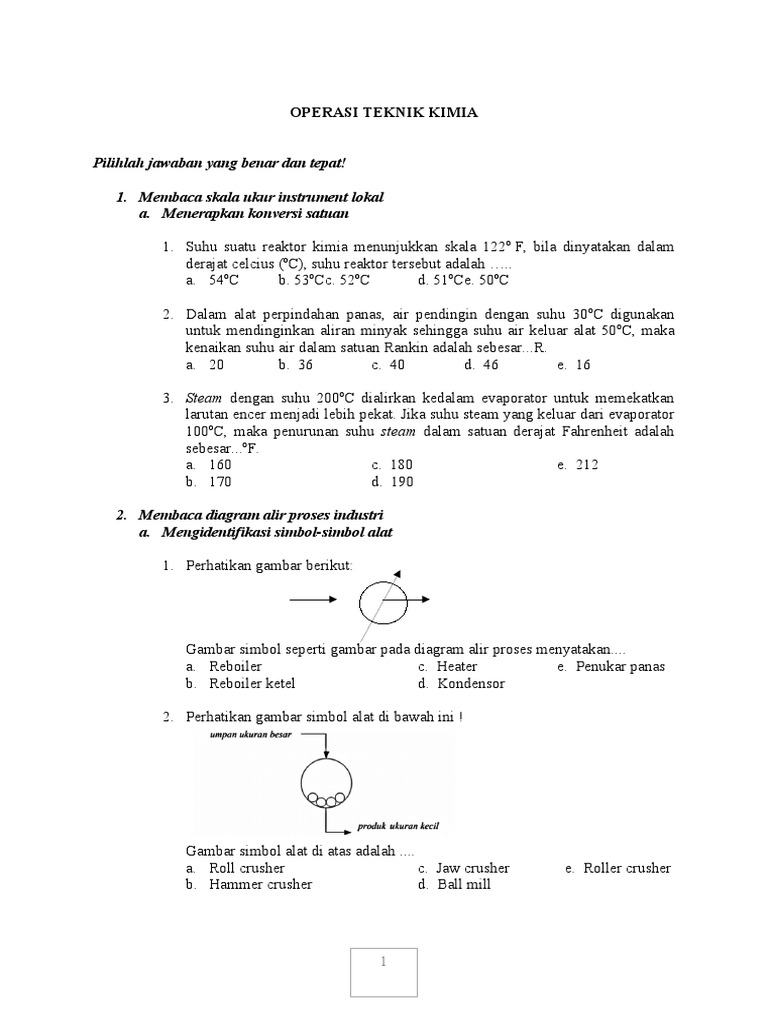 Tugas Operasi Teknik Kimia | PDF
