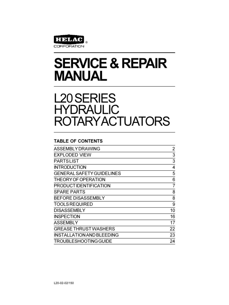 Helac Basket Rotator L20 Manual | PDF | Valve | Piston
