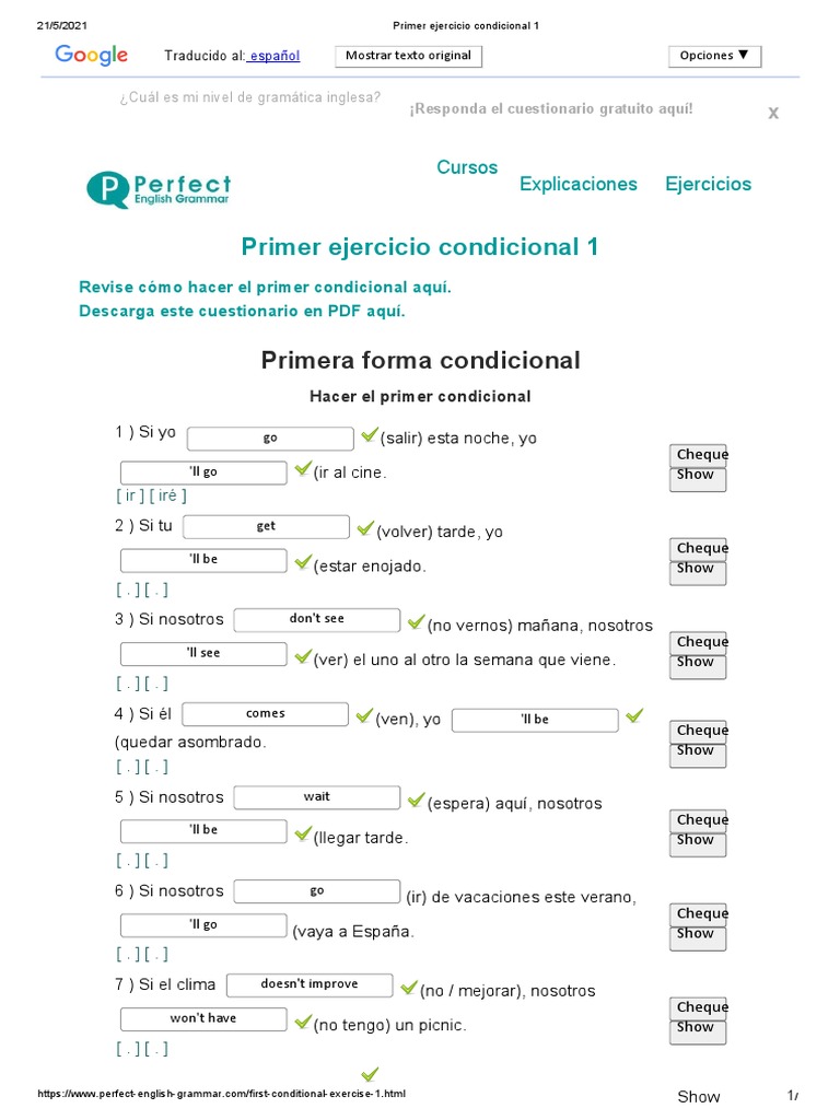 Primer ejercicio condicional 1 | PDF