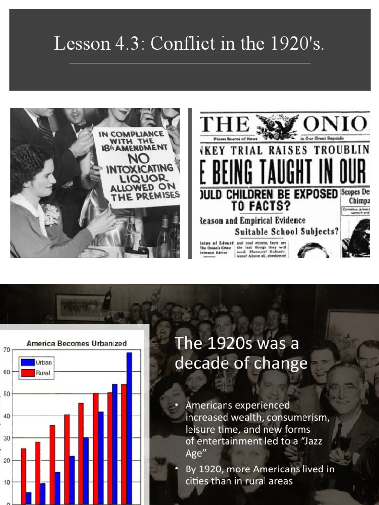 1920s American Conflict and Change | PDF | Prohibition | United States ...