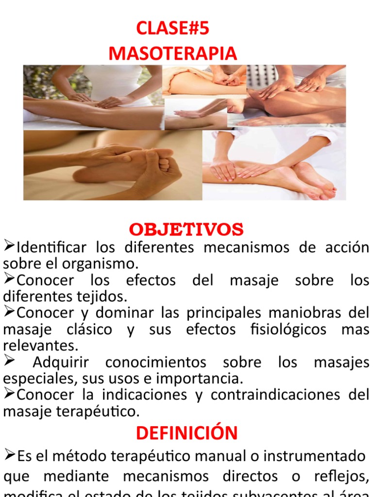 Efectos y Técnicas de Masoterapia | PDF | Masaje | Músculo