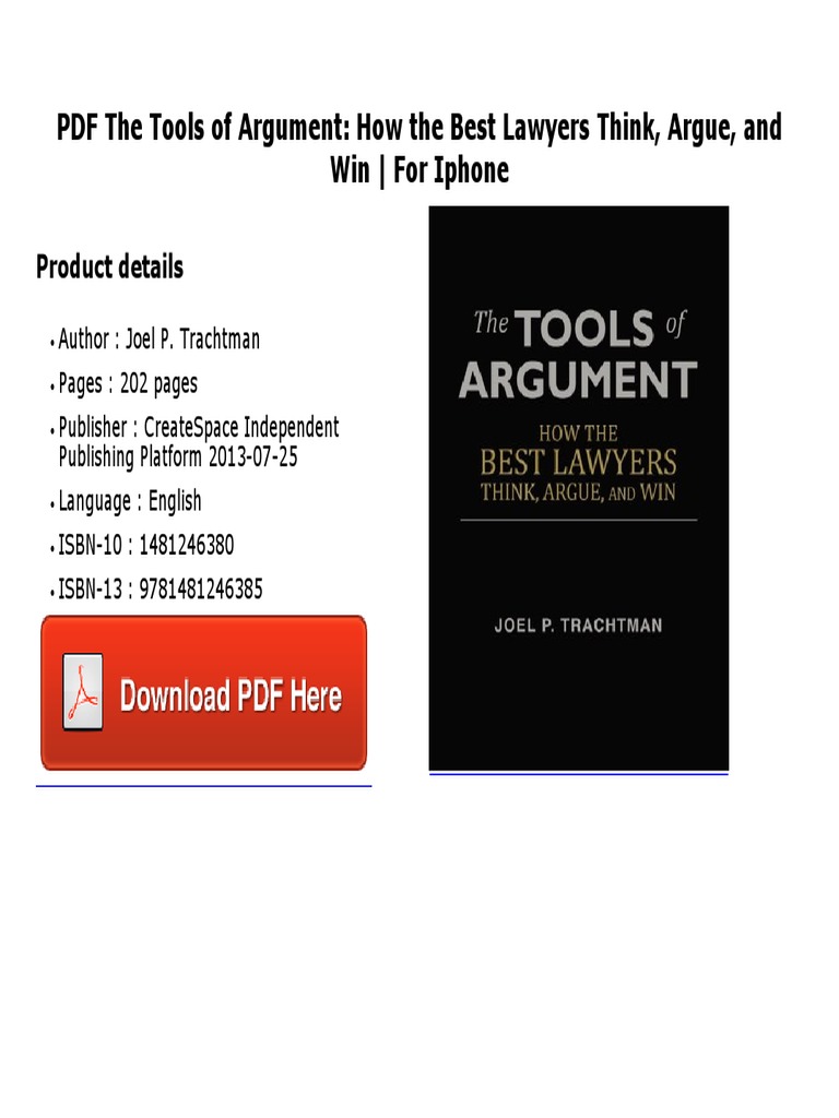 The Tools of Argument How The Best Lawyers | PDF | Bookbinding | Book ...