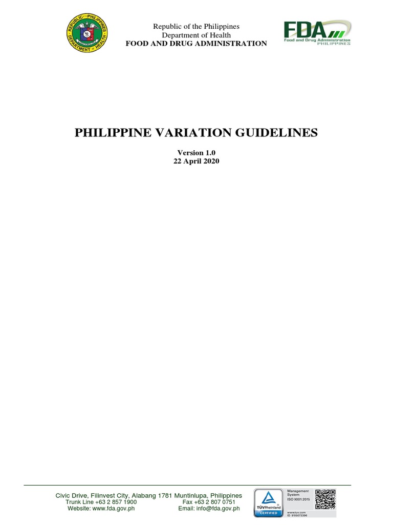 Philippine FDA Variation Guidelines | PDF | Tablet (Pharmacy ...