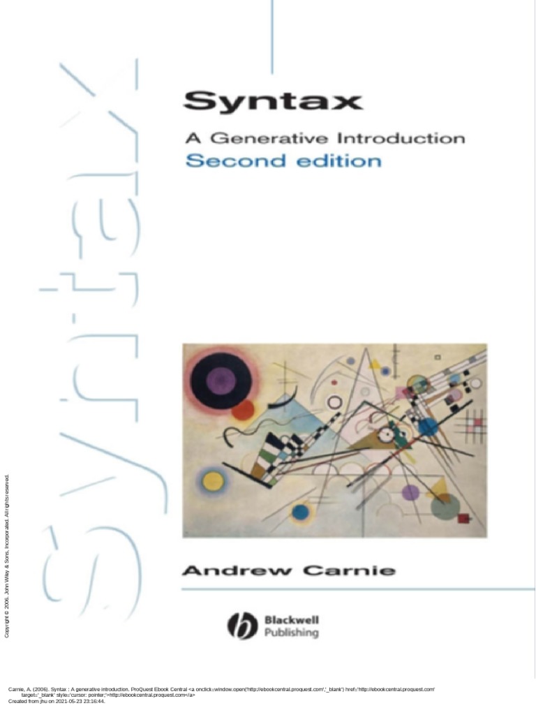 Syntax A Generative Introduction Intro Pdf Human Communication Cognition