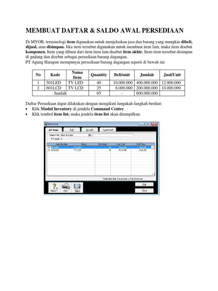Membuat Daftar Dan Saldo Awal Persediaan | PDF