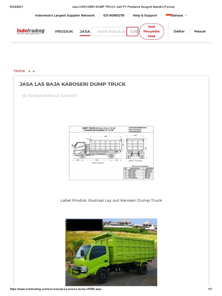 Karoseri Dump Truck | PDF