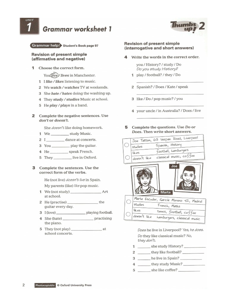 Actividad Presente Simple Presente Simple | PDF