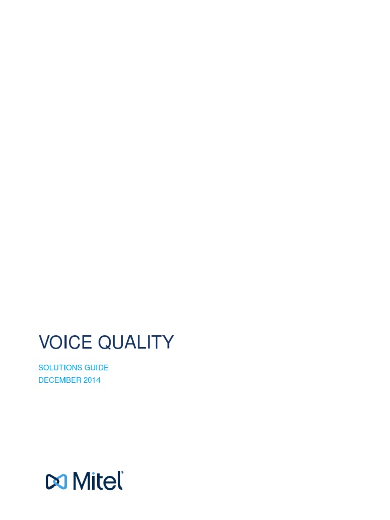 Solutions Series: Voice Quality | PDF | Quality Of Service | Computer ...