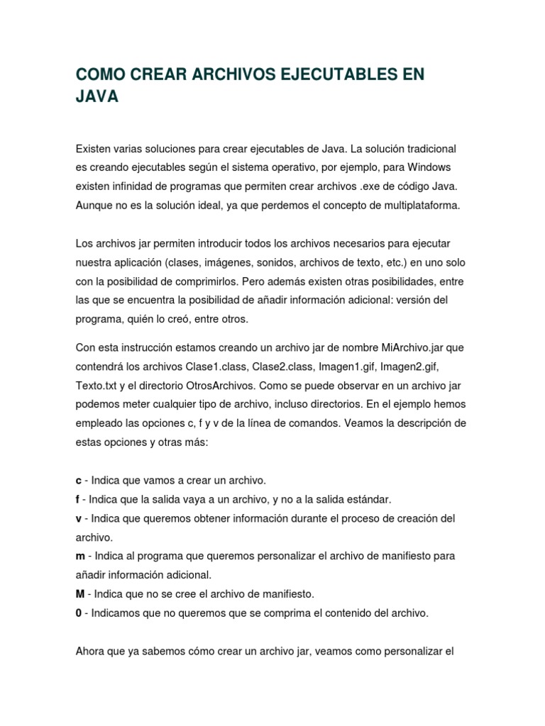 Como Crear Archivos Ejecutables en Instalables en Java | PDF | Archivo ...