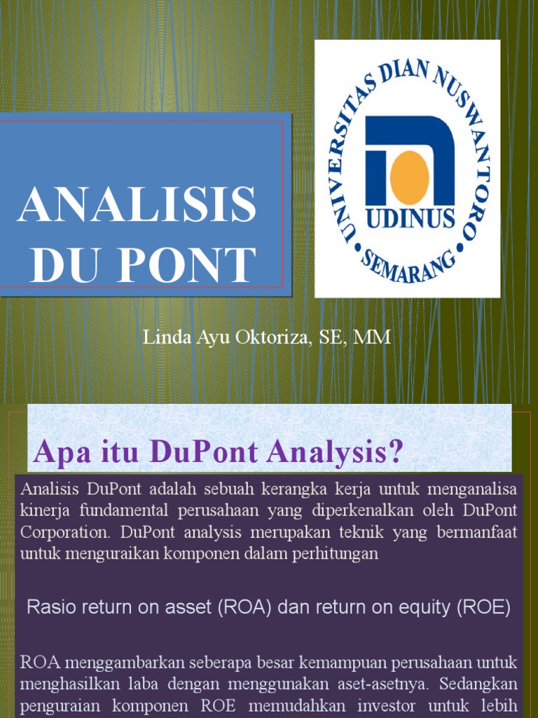Analisis Du Pont | PDF | Pengelolaan Keuangan & Uang