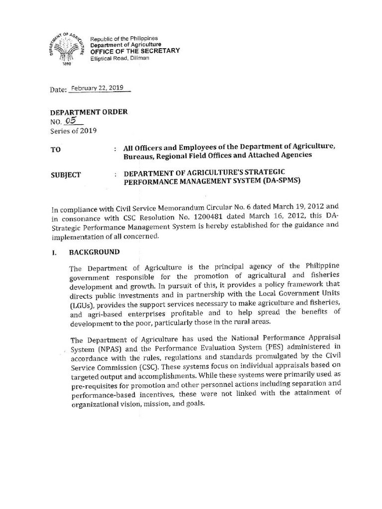 Department Order 05 Series 2019 | PDF