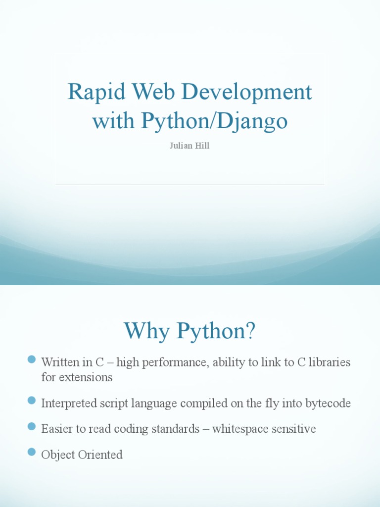 Rapid Web Development With Python/Django: Julian Hill | PDF | Programming Paradigms | Computer ...