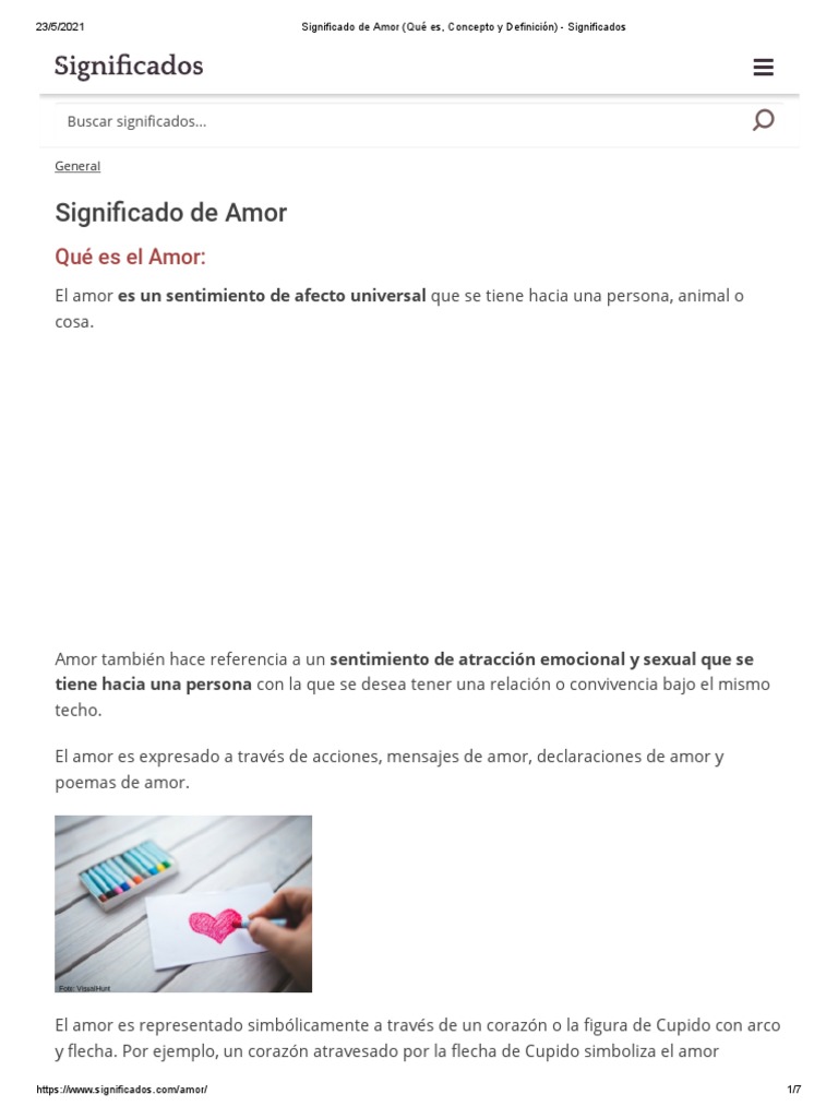 Significado de Amor (Qué Es, Concepto y Definición) - Significados ...