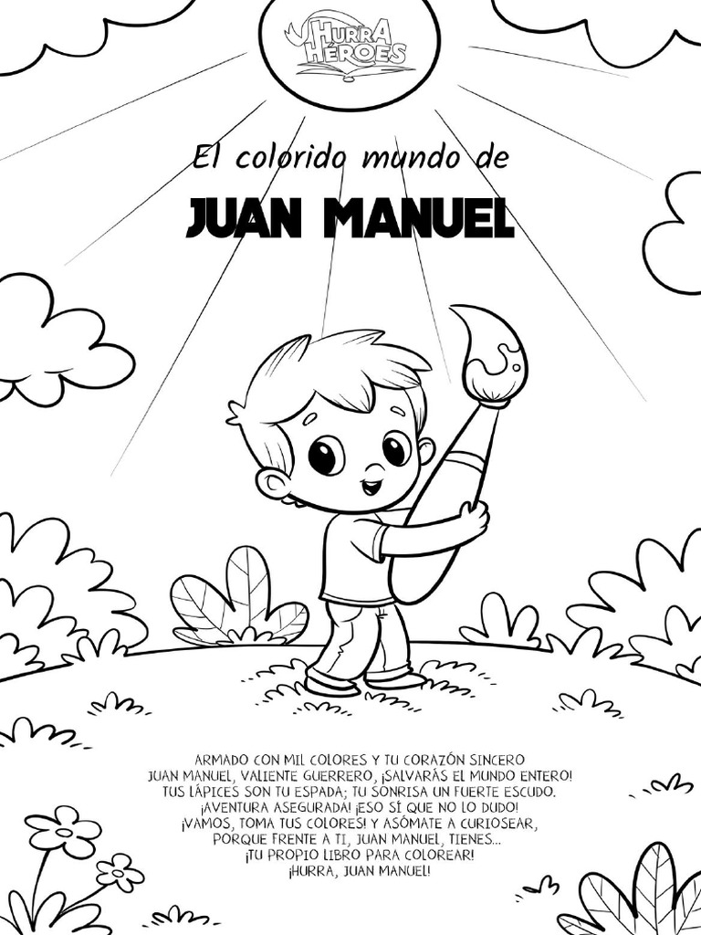 Libro de Colorear Hurra Heroes Nombre JUAN MANUEL | PDF