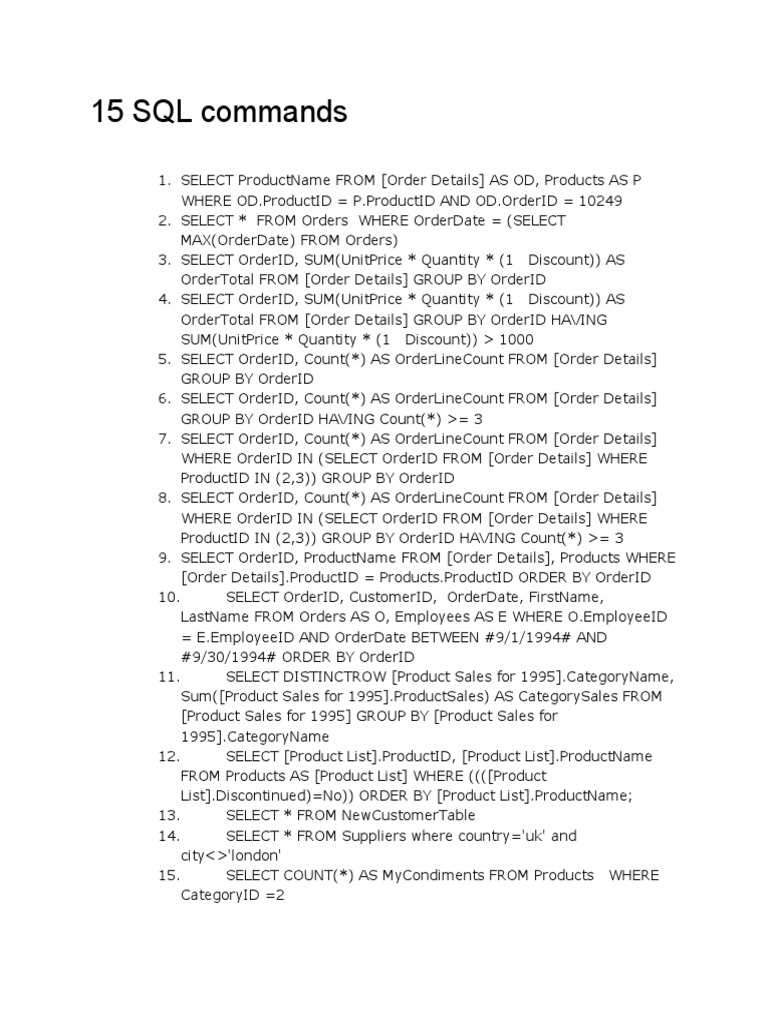Module 11 - Writing SQL Queries (In Access) | PDF