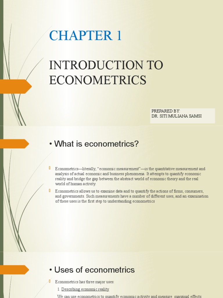 Chapter 1-Introduction To Econometrics | PDF | Econometrics | Level Of ... Chapter 1-Introduction To Econometrics | PDF | Econometrics | Level Of ...