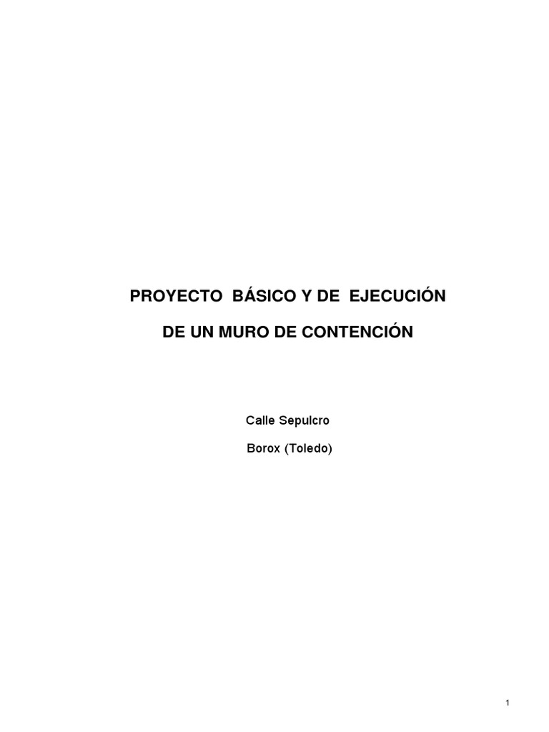 Proyecto Muro de Contencion | PDF | Fundación (Ingeniería) | Hormigón