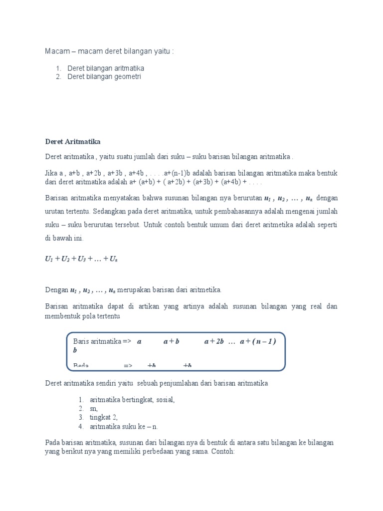 Materi Matematika Deret | PDF