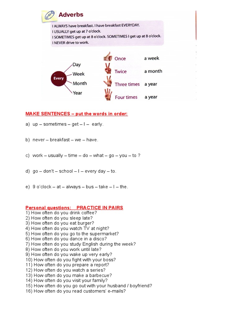 001 - Adverbs - First Practice | PDF