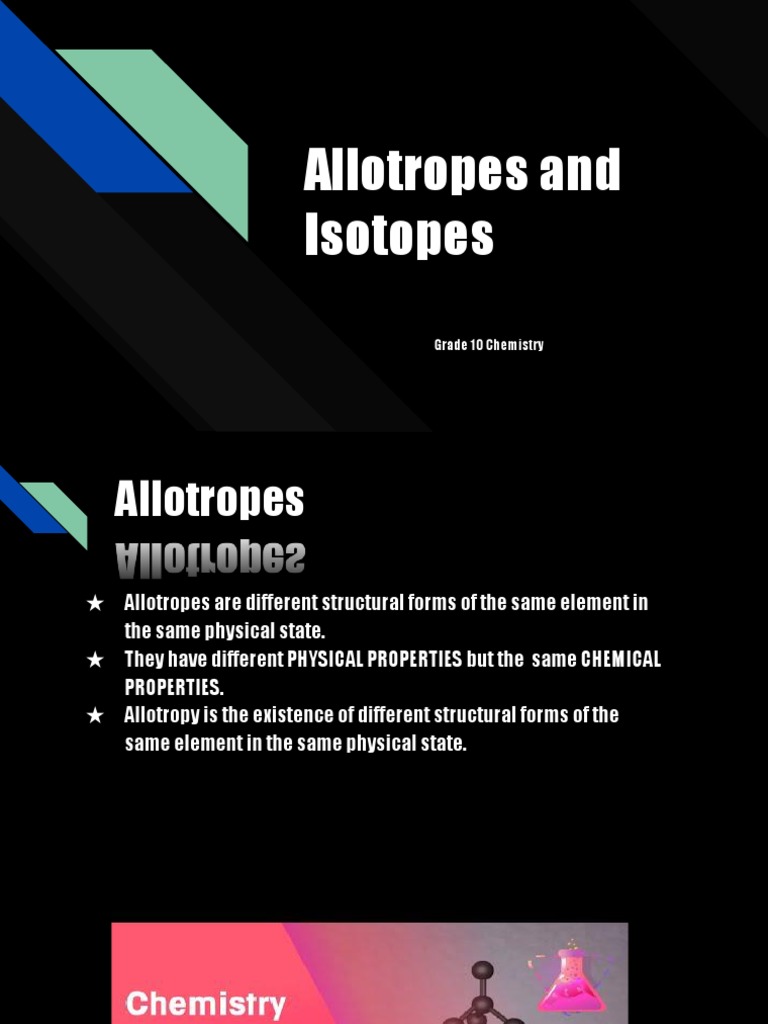 Allotropes and Isotopes: Grade 10 Chemistry | Download Free PDF ...