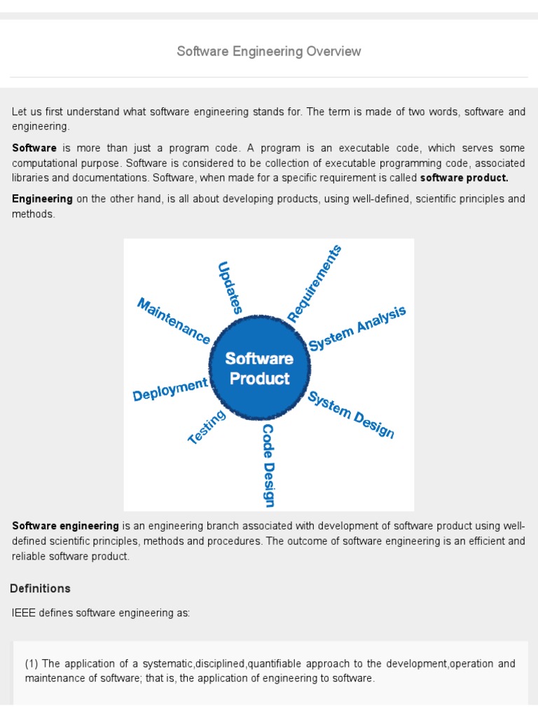 1.software Engineering Overview | PDF | Software | Engineering