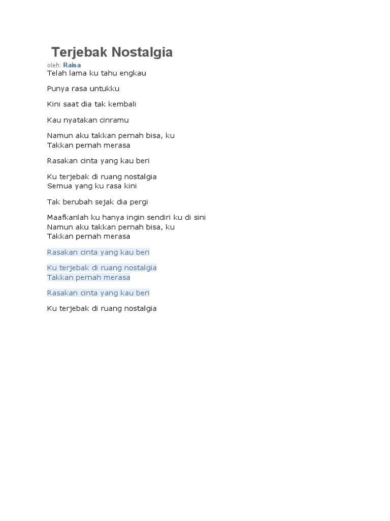 Lirik Lagu Raisa | PDF