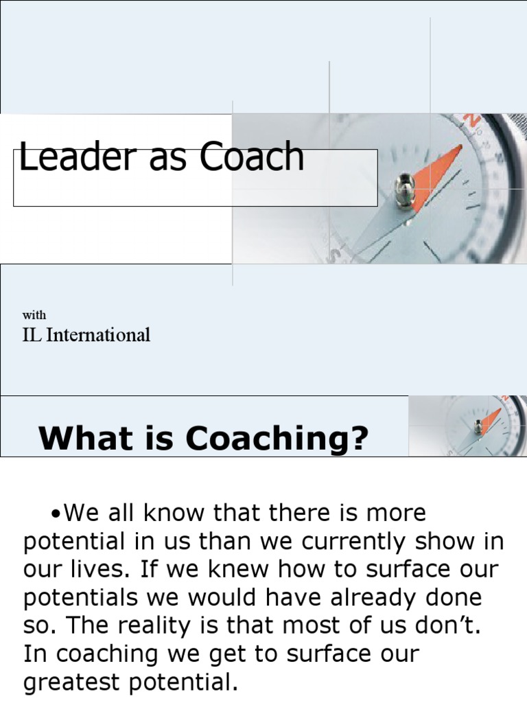 Leader As Coach: IL International | PDF | Human Nature | Learning