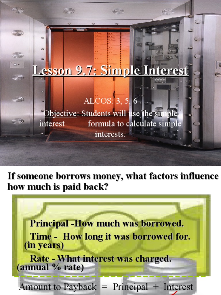 Calculating Simple Interest: Examples Demonstrating How to Determine ...