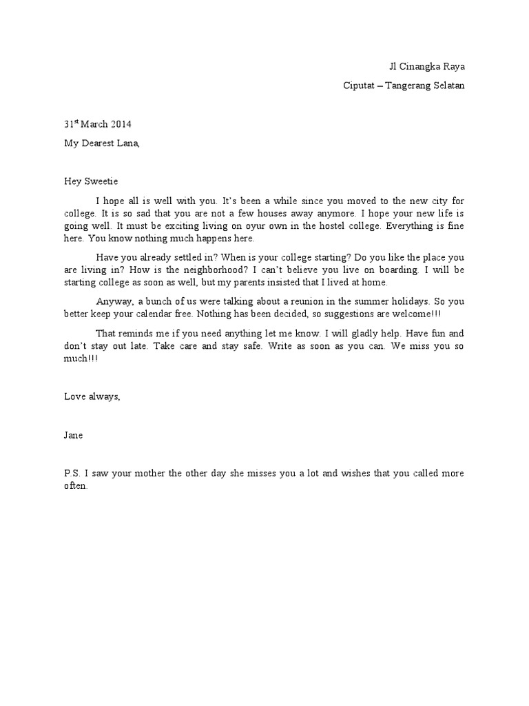 Writing A Letter | PDF