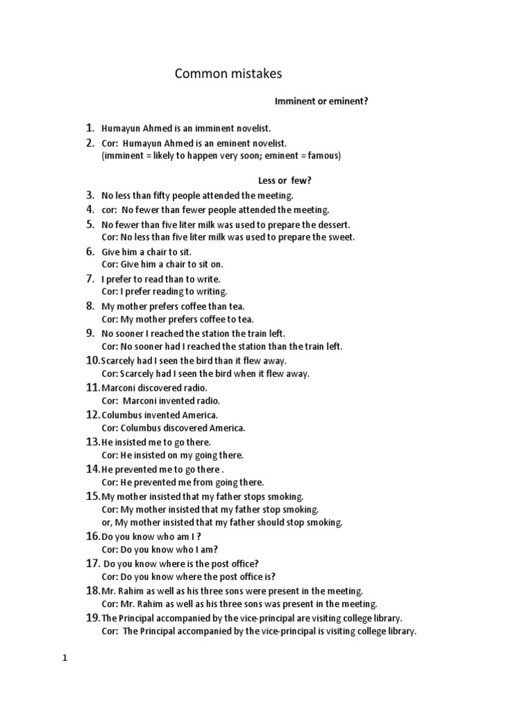 Correction of Sentences | PDF | Verb | Linguistics