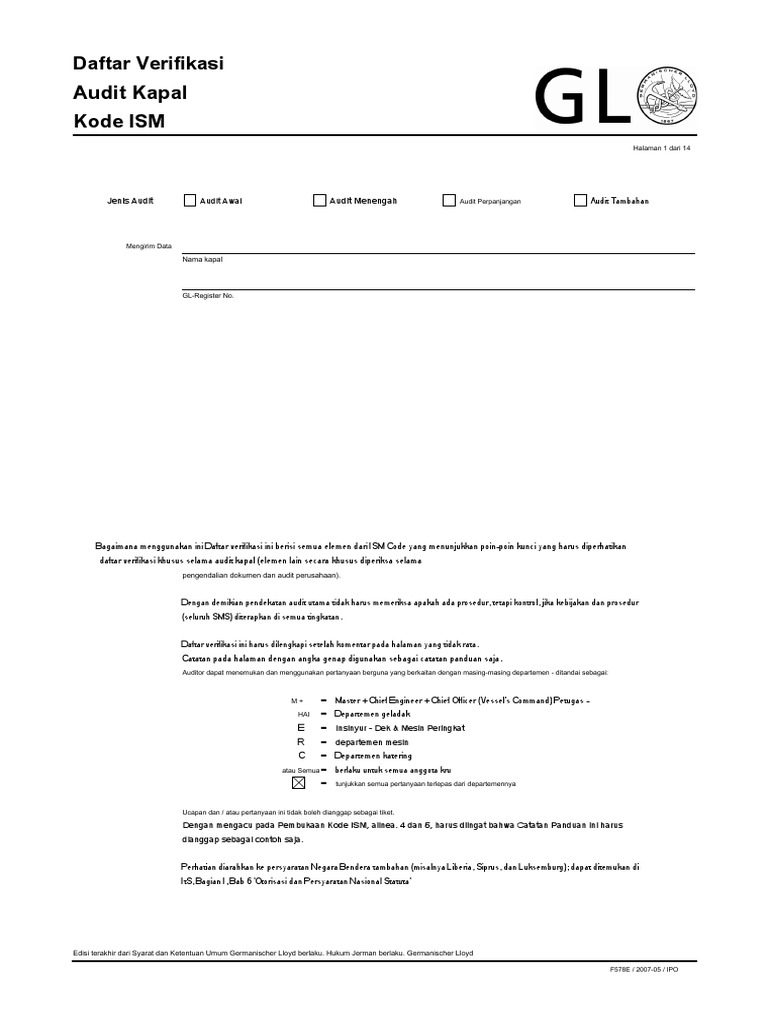 Checklist ISM Audit | PDF