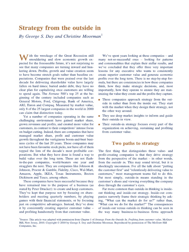 Strategy From Outside-In | PDF