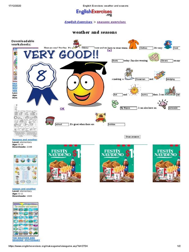 Seasons and Weather Exercises for Kids | PDF | Clothing | Nature