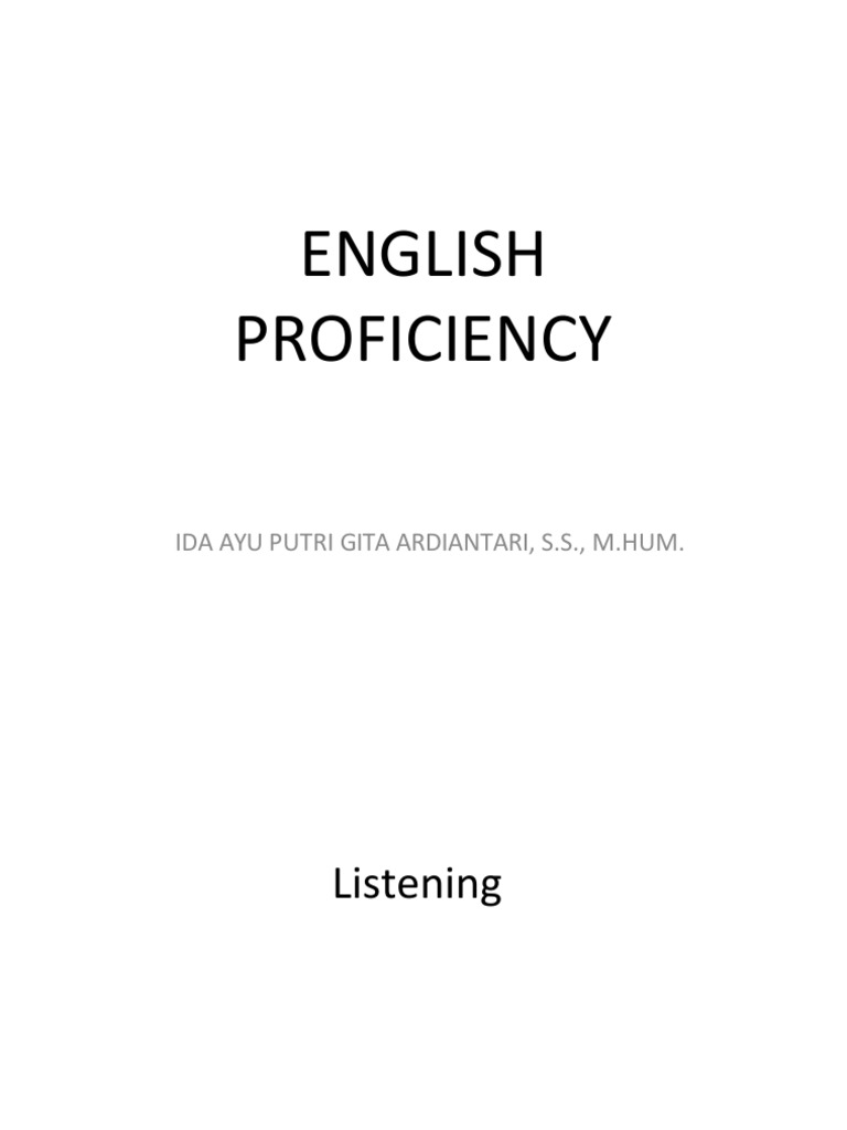 4 - English Proficiency Listening Test 1 | PDF | Water | Nature