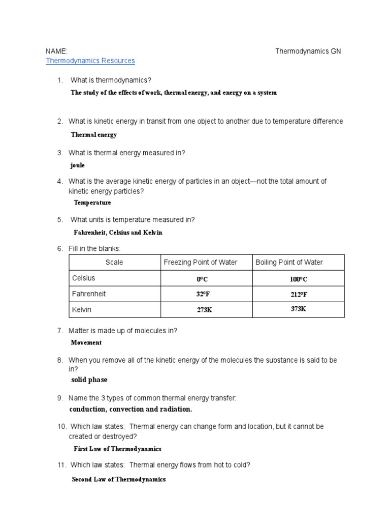 Kami Export - Thermodynamics Guided Notes | PDF | Science & Mathematics