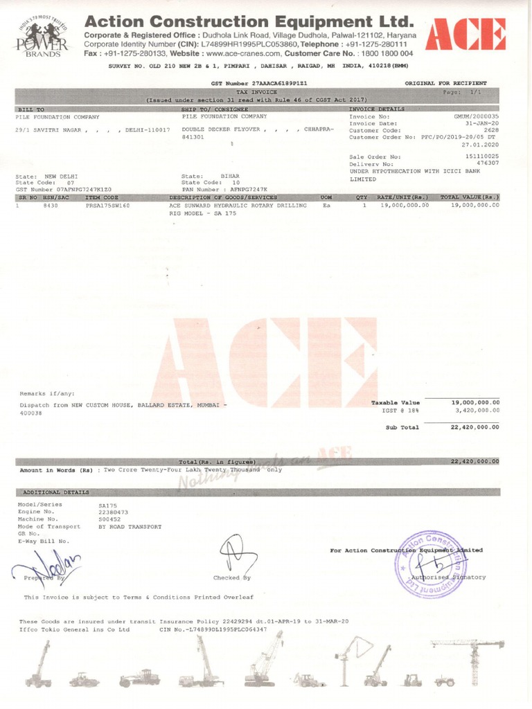 SA 175 (Invoice) | PDF