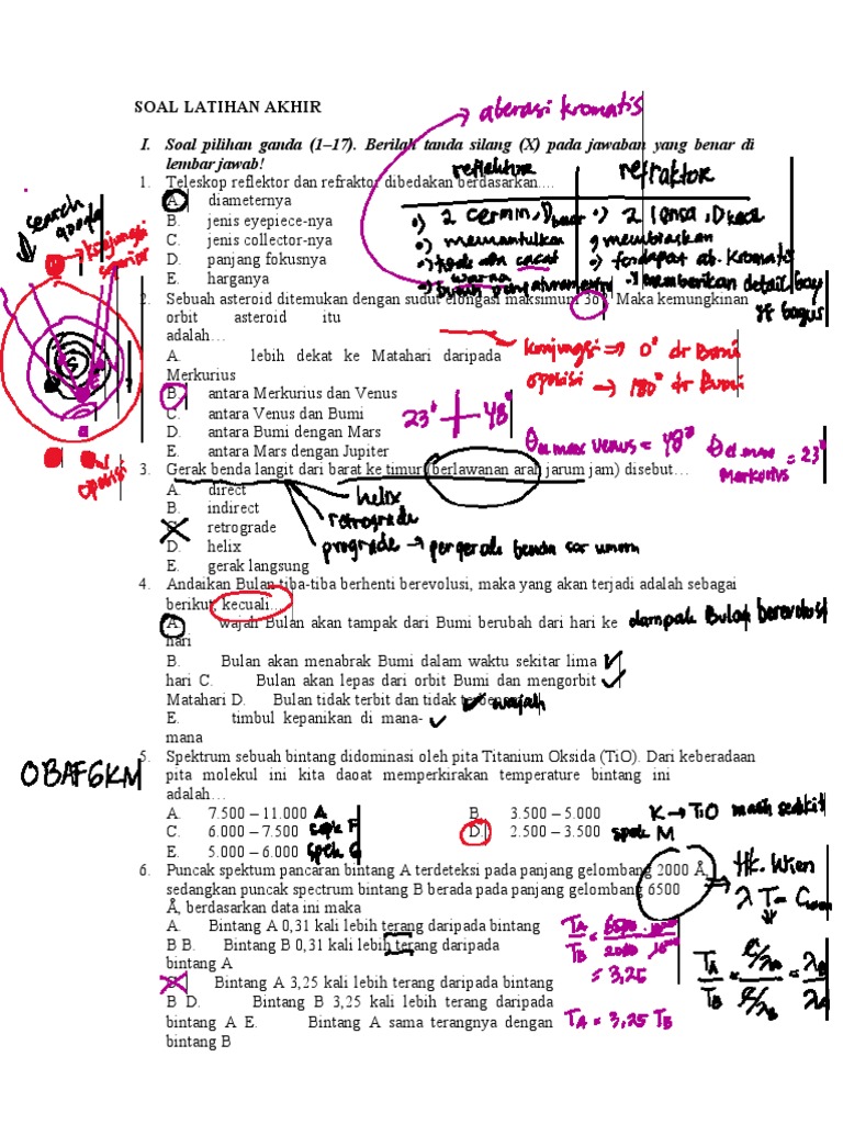 Soal Latihan Olimp Astro Part 3-4 | PDF | Sains & Matematika