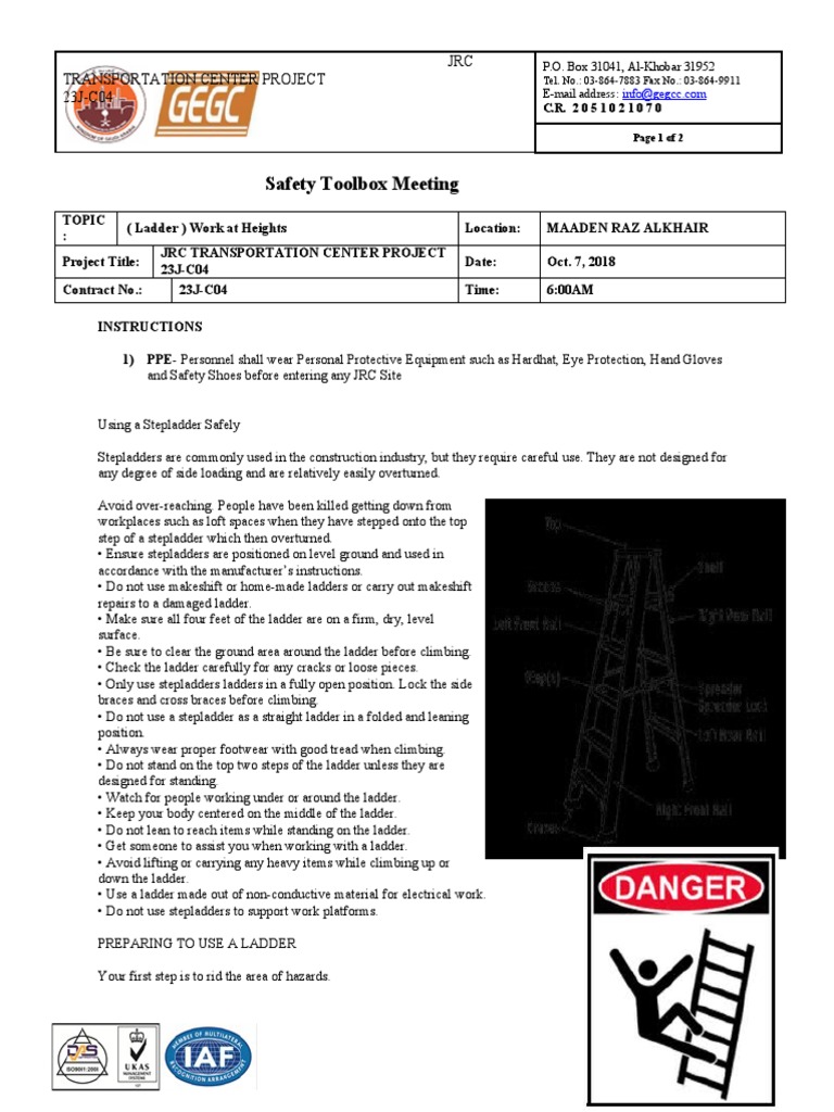 7 Ladder Safety | PDF | Ladder | Personal Protective Equipment