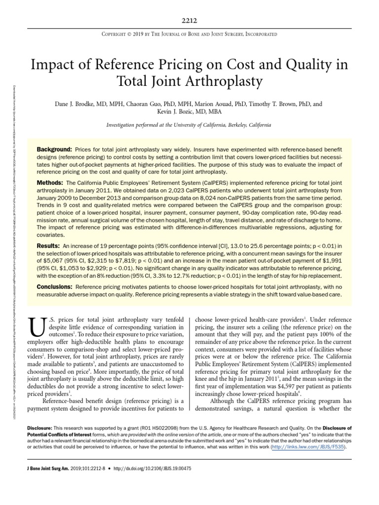 Impact of Reference Pricing On Cost and Quality In.7 | PDF | Health ...