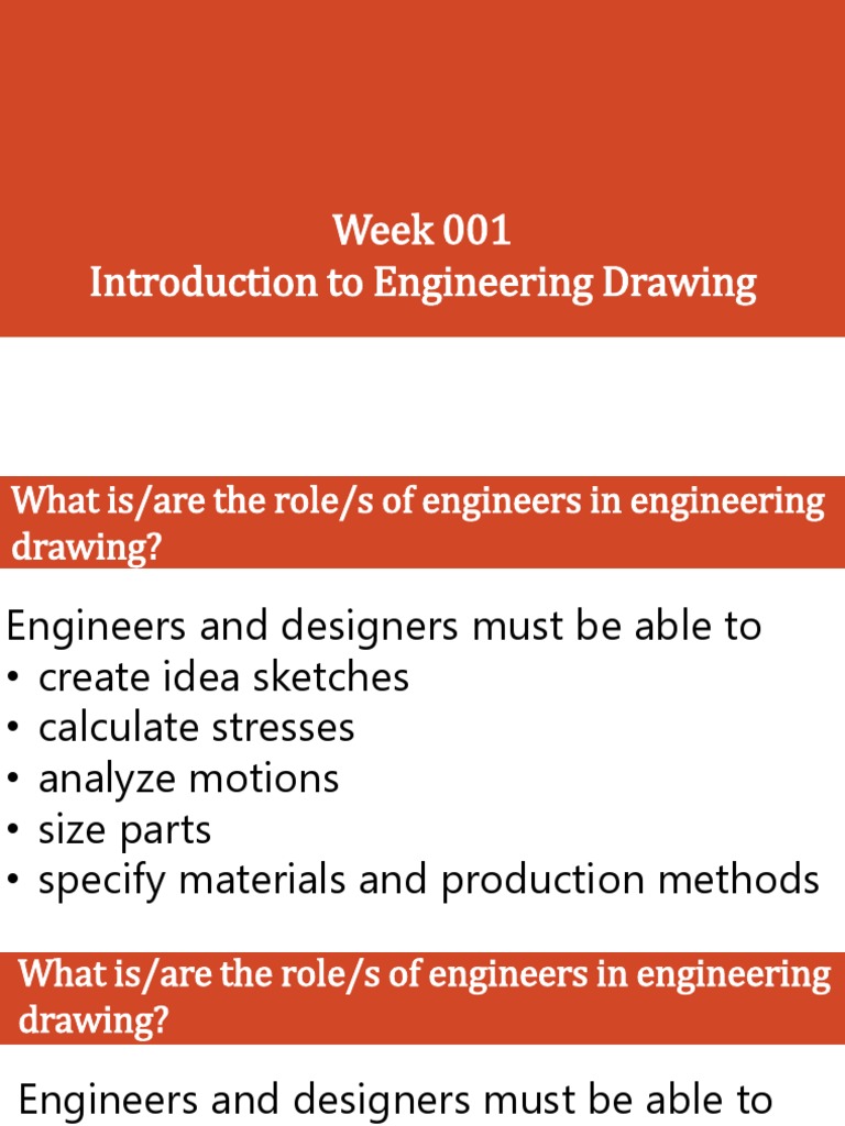 Week - 1 Introduction To Engineering Drawing PDF | PDF | Art