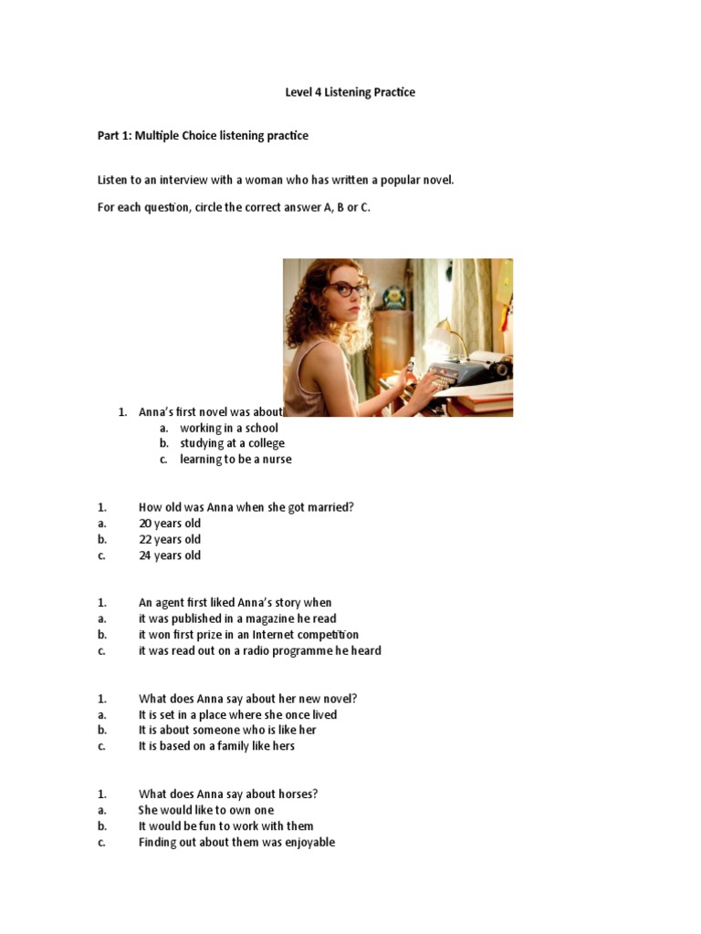 Level 4 Listening Practice | PDF