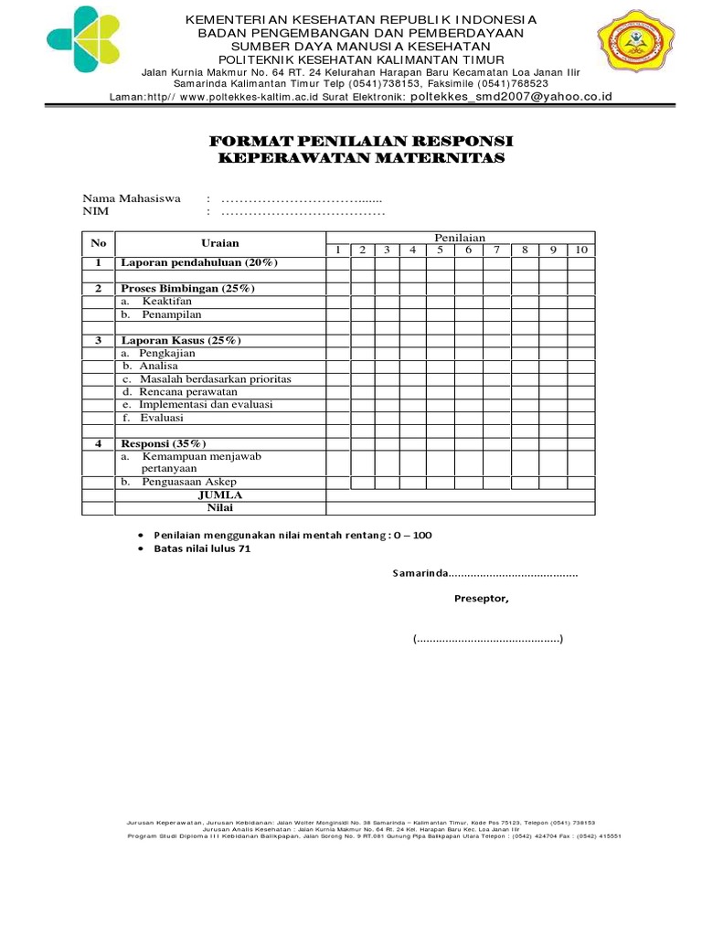 Format Responsi Askep Maternitas | PDF
