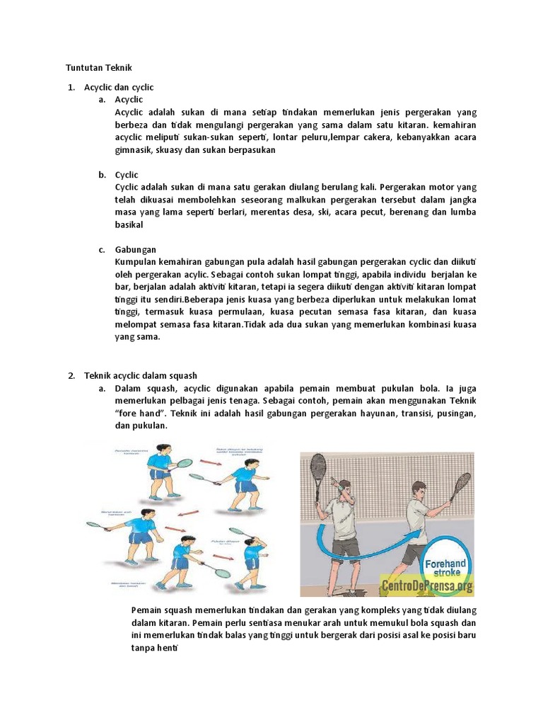Teknik dan Kemahiran dalam Sukan Squash | PDF