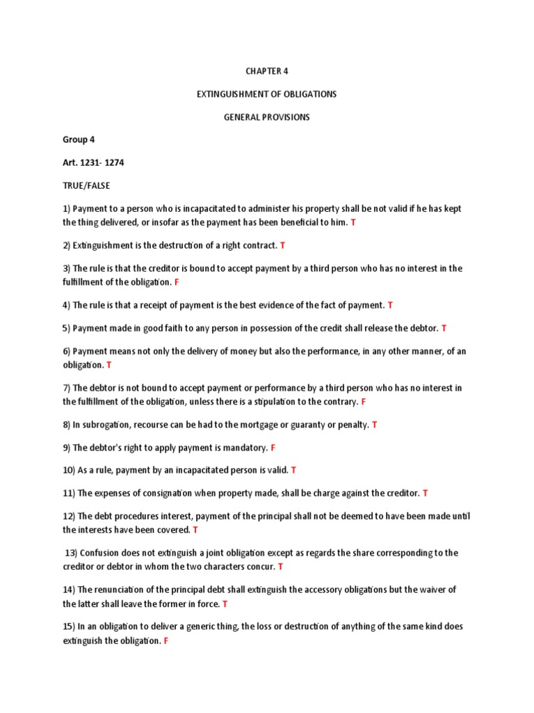 Oblicon - Final Reviewer | PDF | Annulment | Law Of Obligations