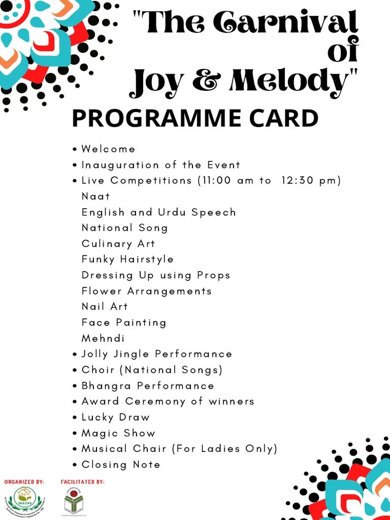 Programme Card: Facilitated By: Organized by | PDF