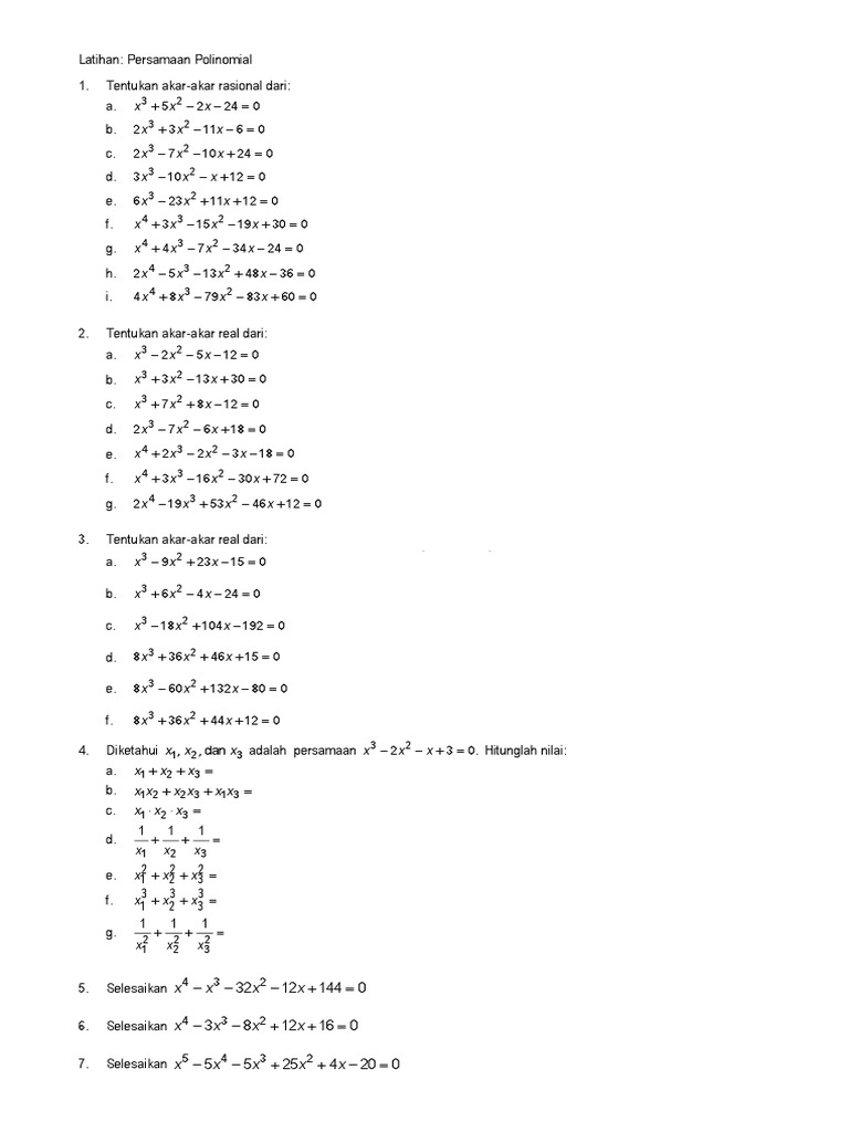 Persamaan Polinomial | PDF