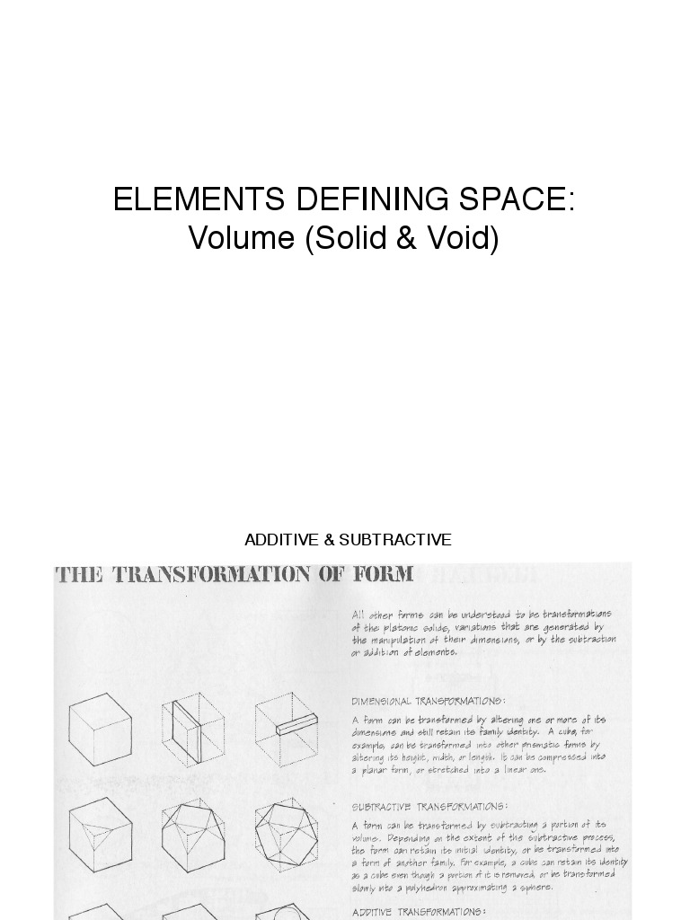 Elements Defining Space: Volume (Solid & Void) | PDF | Art