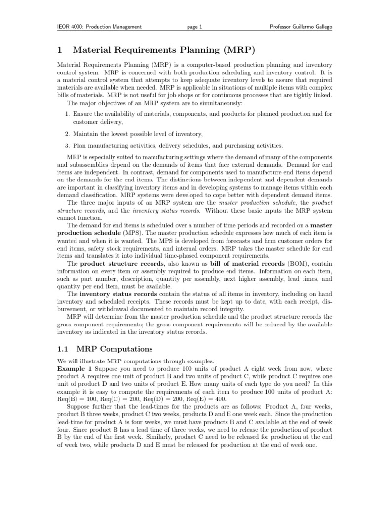 MRP Overview | PDF | Business Process Management | Business Process